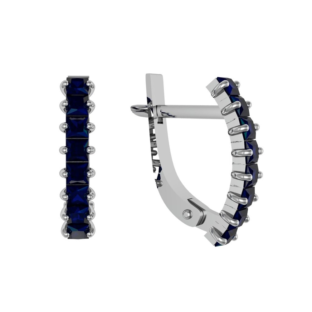 Купить серебряные серьги с алпанитами, с родированием, 925 пробы 381769 ...